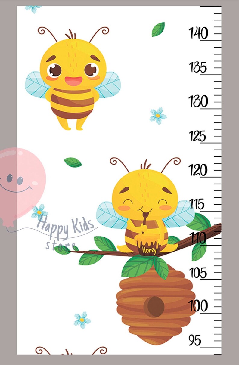 Height Chart Bee Buzzing Beehive Growth Chart Bees Nursery - Etsy