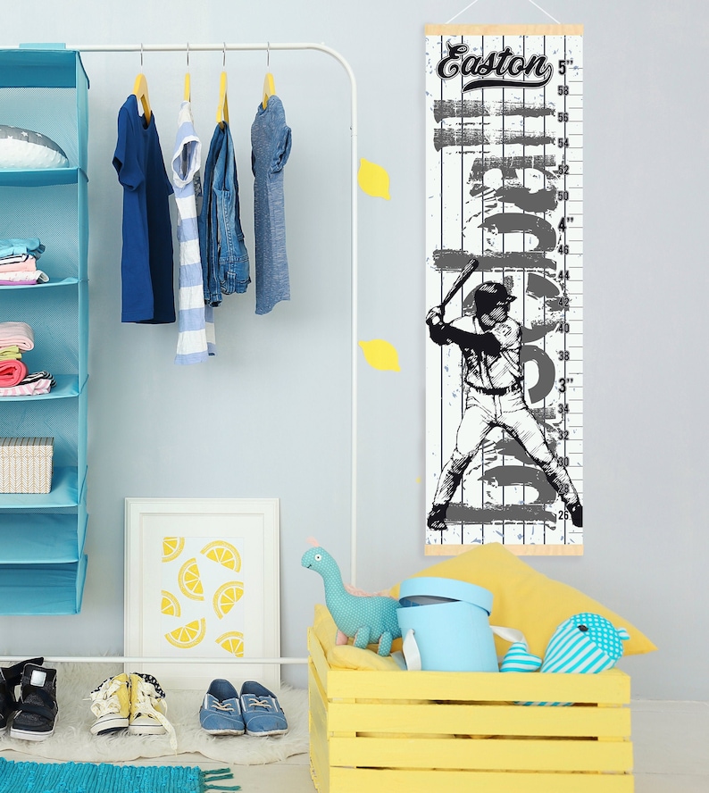Baseball Nursery Decor Sports Height Chart Baseball Kids Room - Etsy