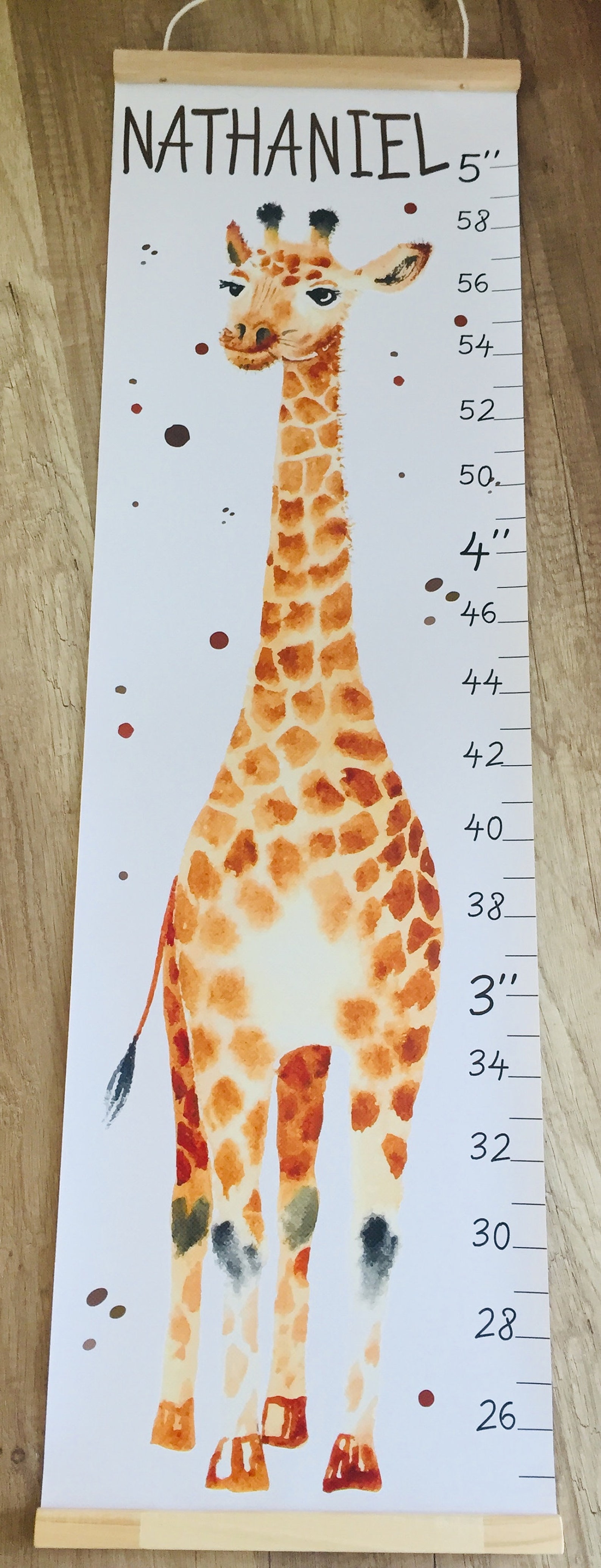 Giraffe Growth Chart Canvas Personalized Height Chart Safari - Etsy