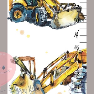 Height Chart Bulldozer Tractor Growth Chart Сonstruction Truck Nursery ...