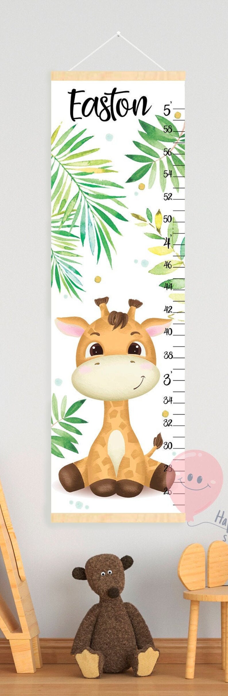 Baby Giraffe Height Chart Safari Growth Chart African Animals - Etsy