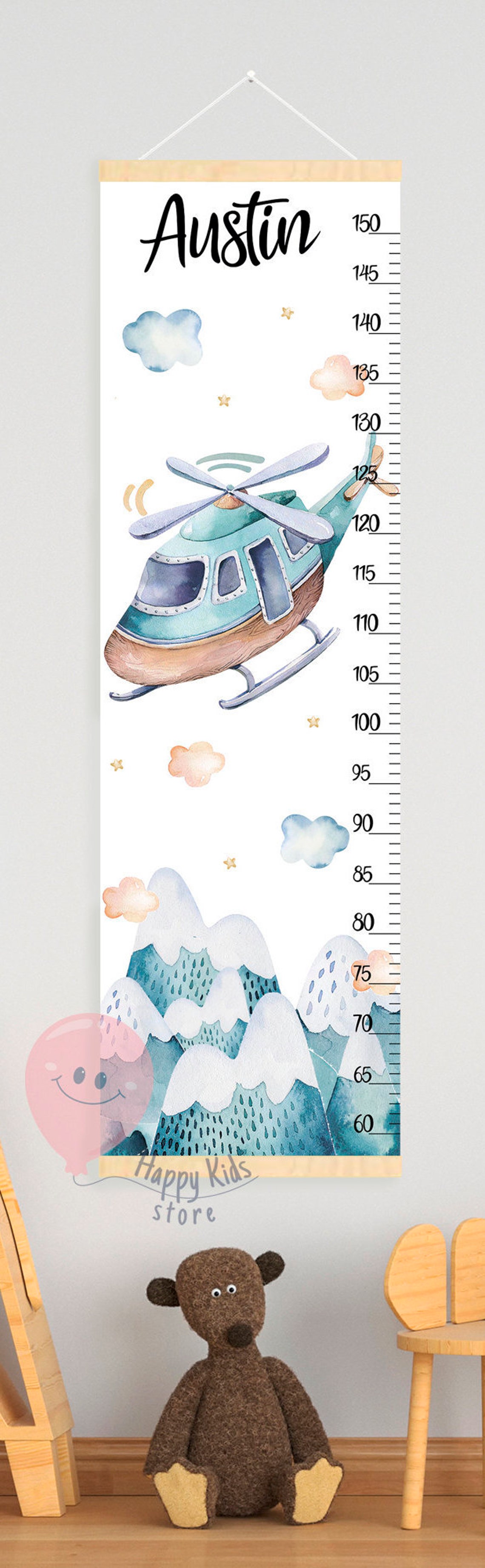 Growth Chart Helicopter Transportation Height Chart Helicopter - Etsy