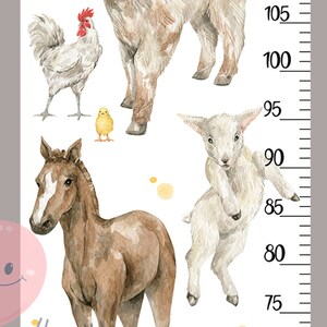 Growth Chart Farm Animals Personalized Height Chart Farmhouse Nursery ...