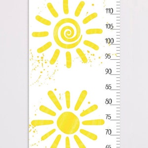 Height Chart Sun Girl Growth Chart Watercolor Sunshine Nursery | Etsy