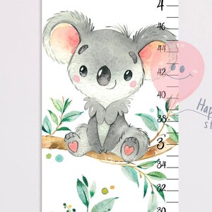 Koala Height Chart Baby Growth Chart Australian Animals Nursery Room ...