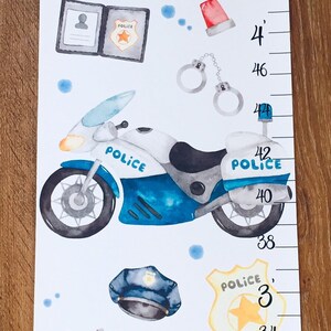 Police Growth Chart Canvas Personalized Height Chart Future Police ...