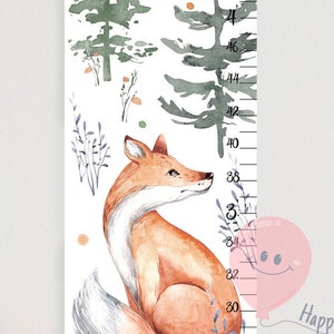 Fox Height Chart Personalized Growth Chart Woodland Animals Nursery ...
