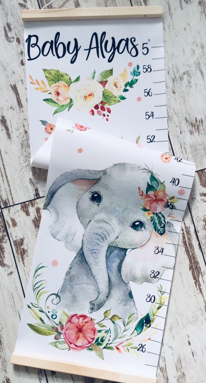 Height Chart Elephant Baby Girl Elephant Growth Chart Cute | Etsy
