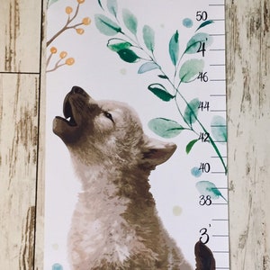 Baby Wolf Growth Chart Wolf Pack Height Chart Woodland Nursery Decor ...