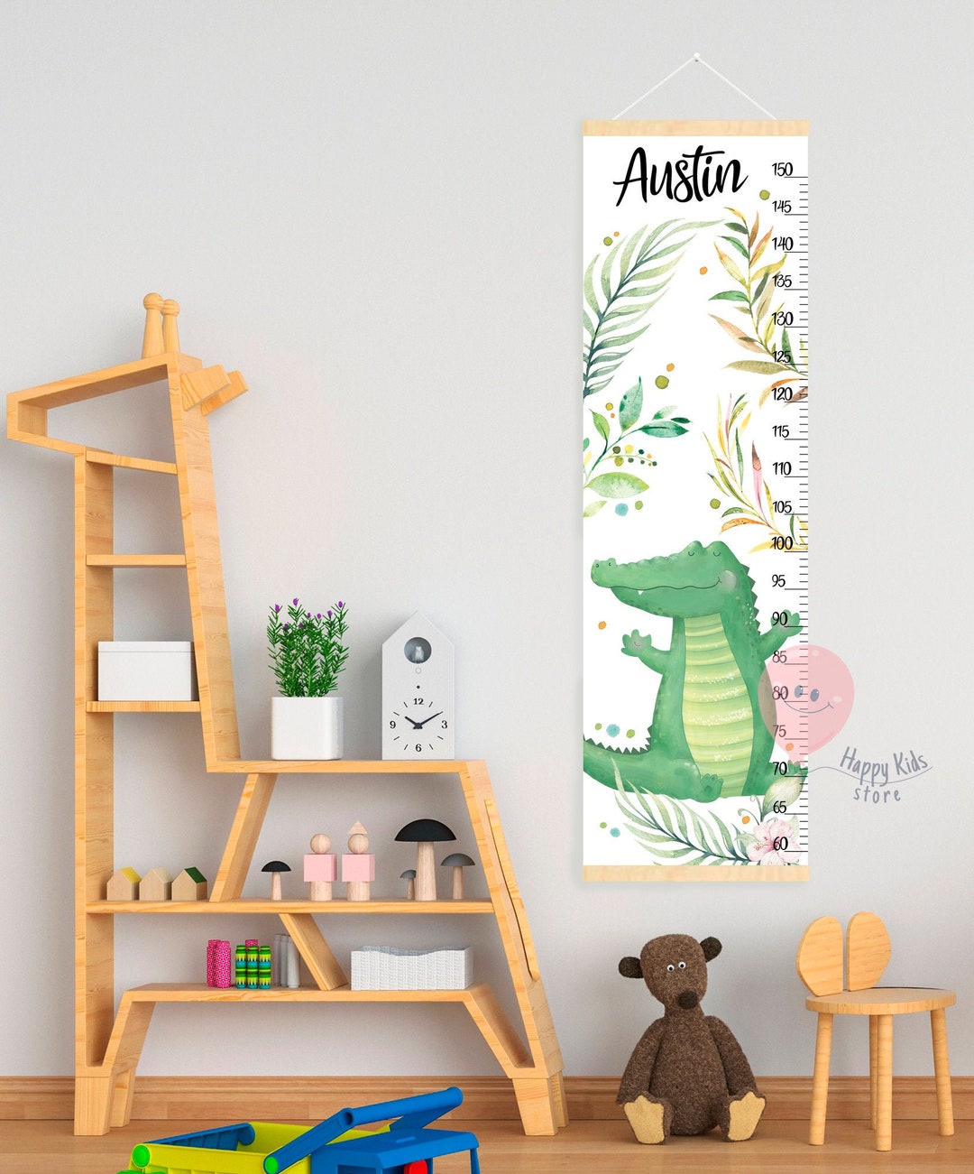 Height Chart Crocodile Alligator Baby Growth Chart Jungle Animals ...