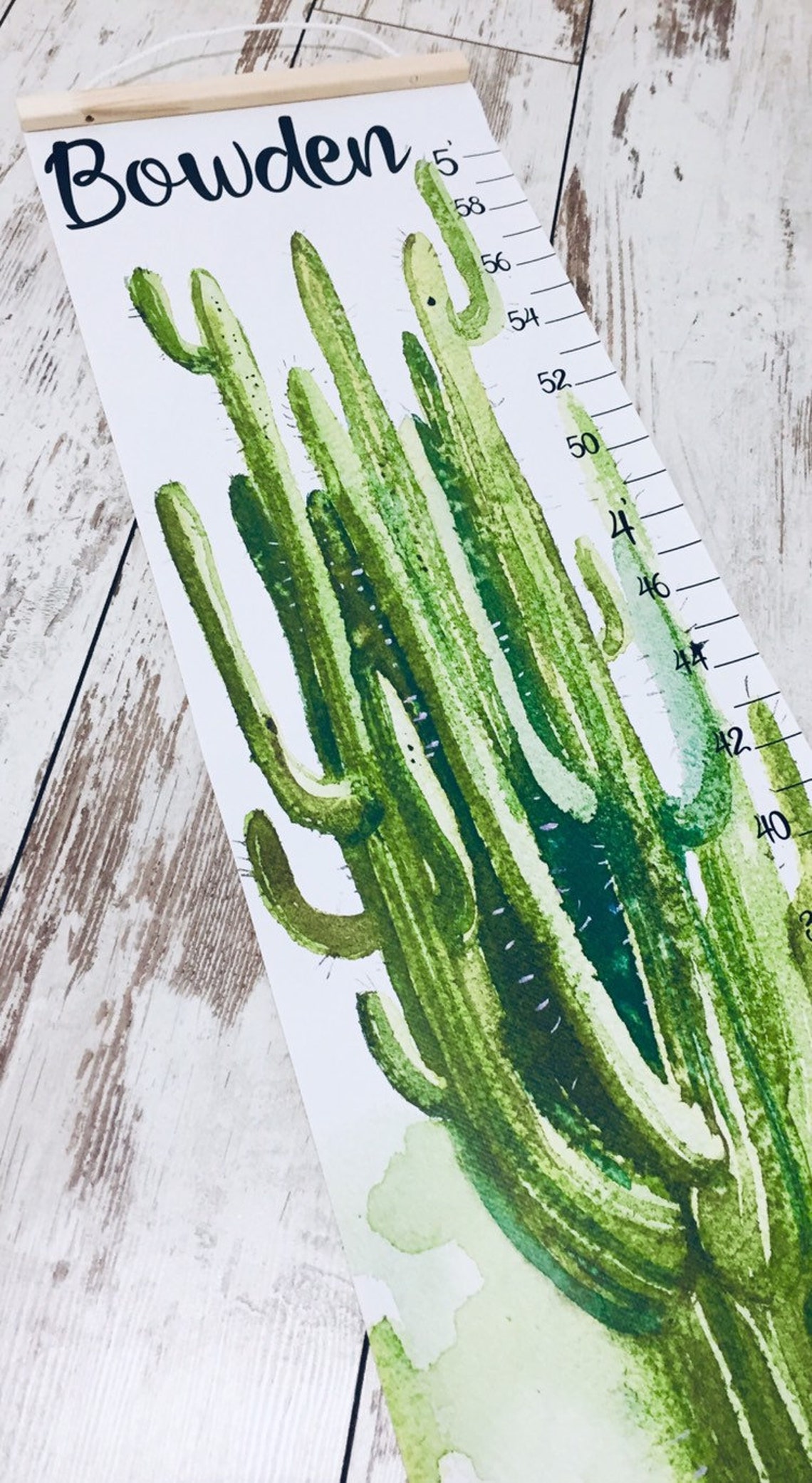 Cactus Growth Chart Desert Height Chart Cactus Wall Hanging | Etsy