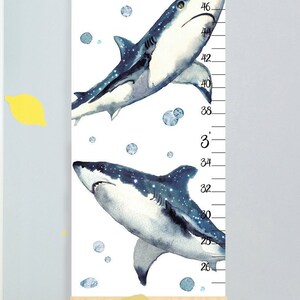 Shark Growth Chart Under the Sea Height Chart Nautical Sea | Etsy