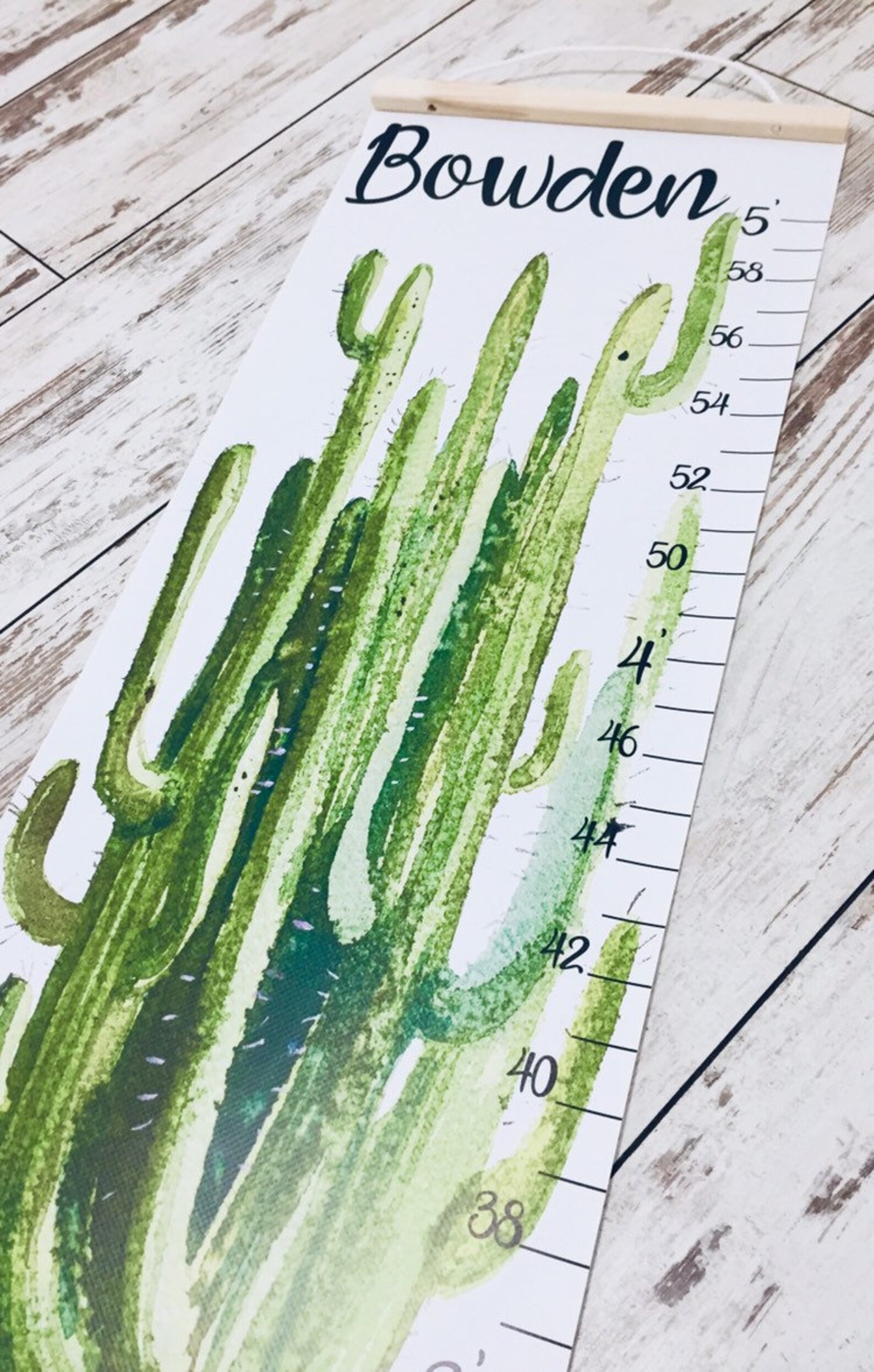 Cactus Growth Chart Desert Height Chart Cactus Wall Hanging | Etsy
