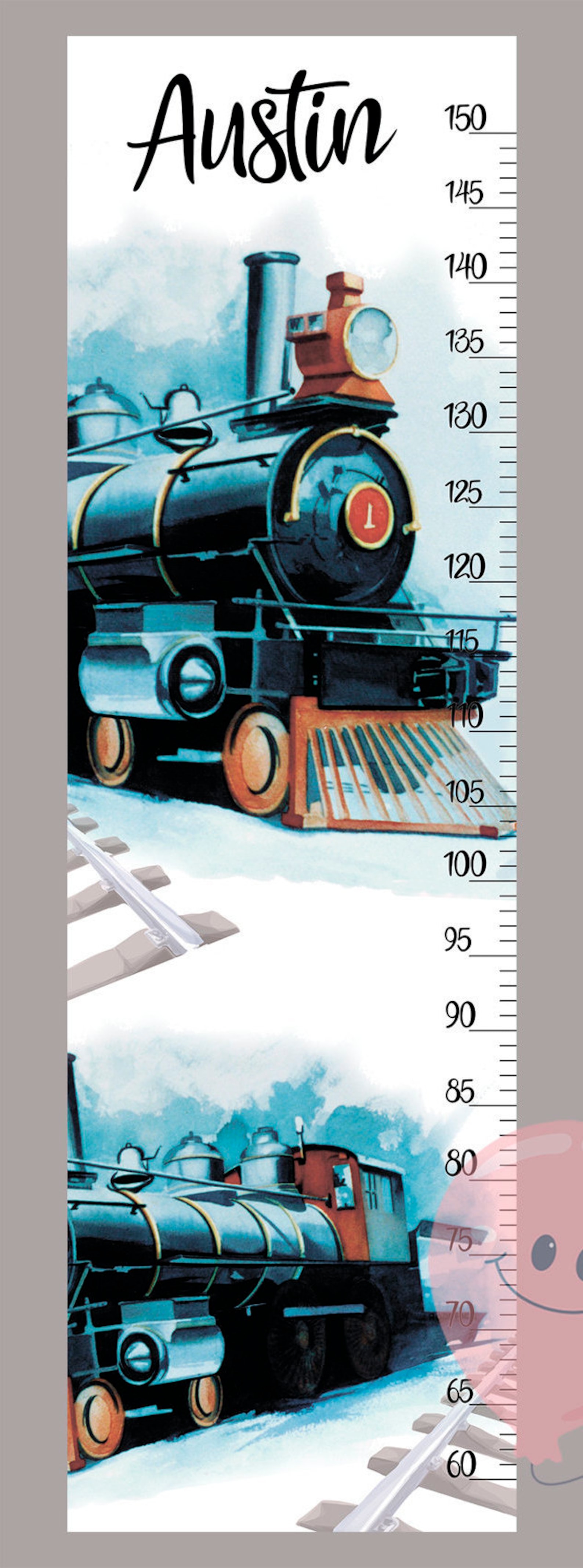 Train Height Chart Locomotive Growth Chart Train Kid Gift - Etsy