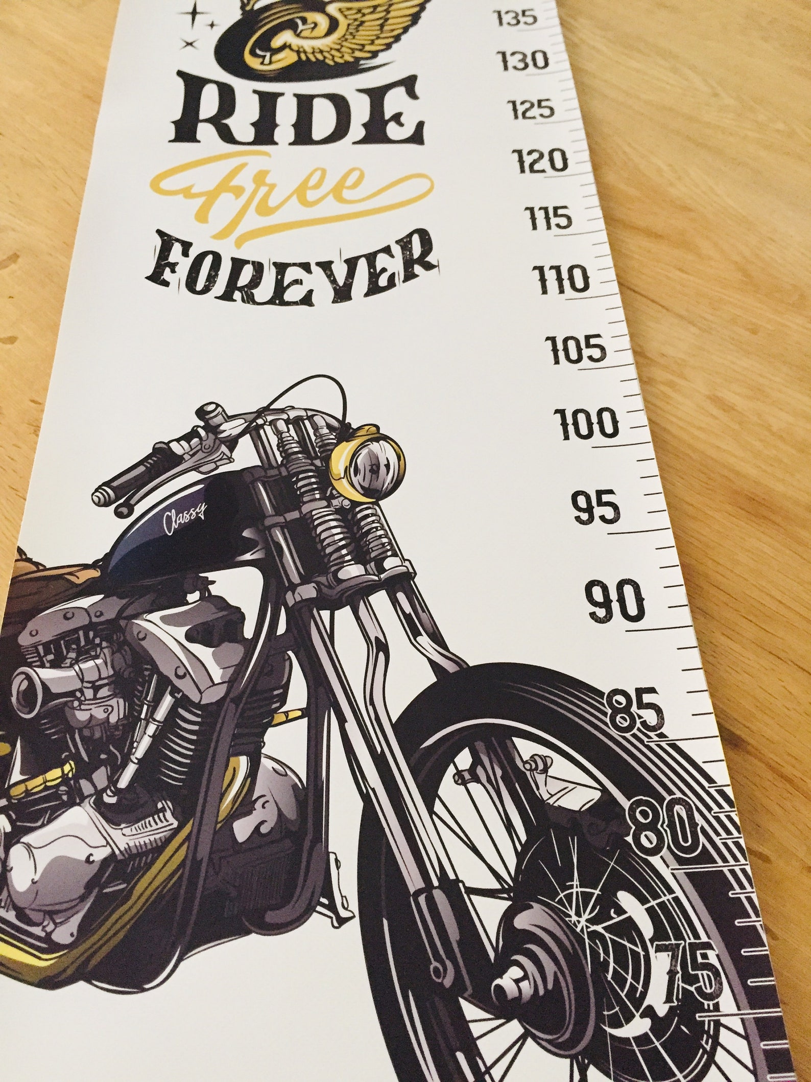 Growth Chart Motorcycle Canvas Personalized Height Chart Boy | Etsy