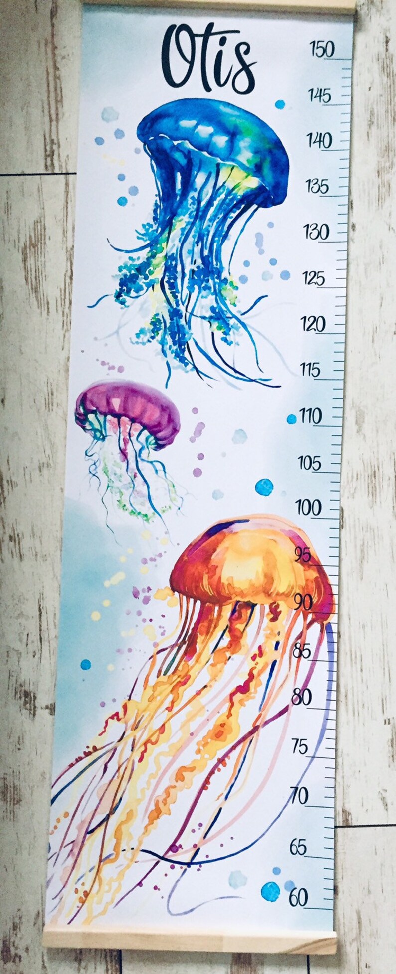 Jellyfish Growth Chart Canvas Personalized Height Chart - Etsy