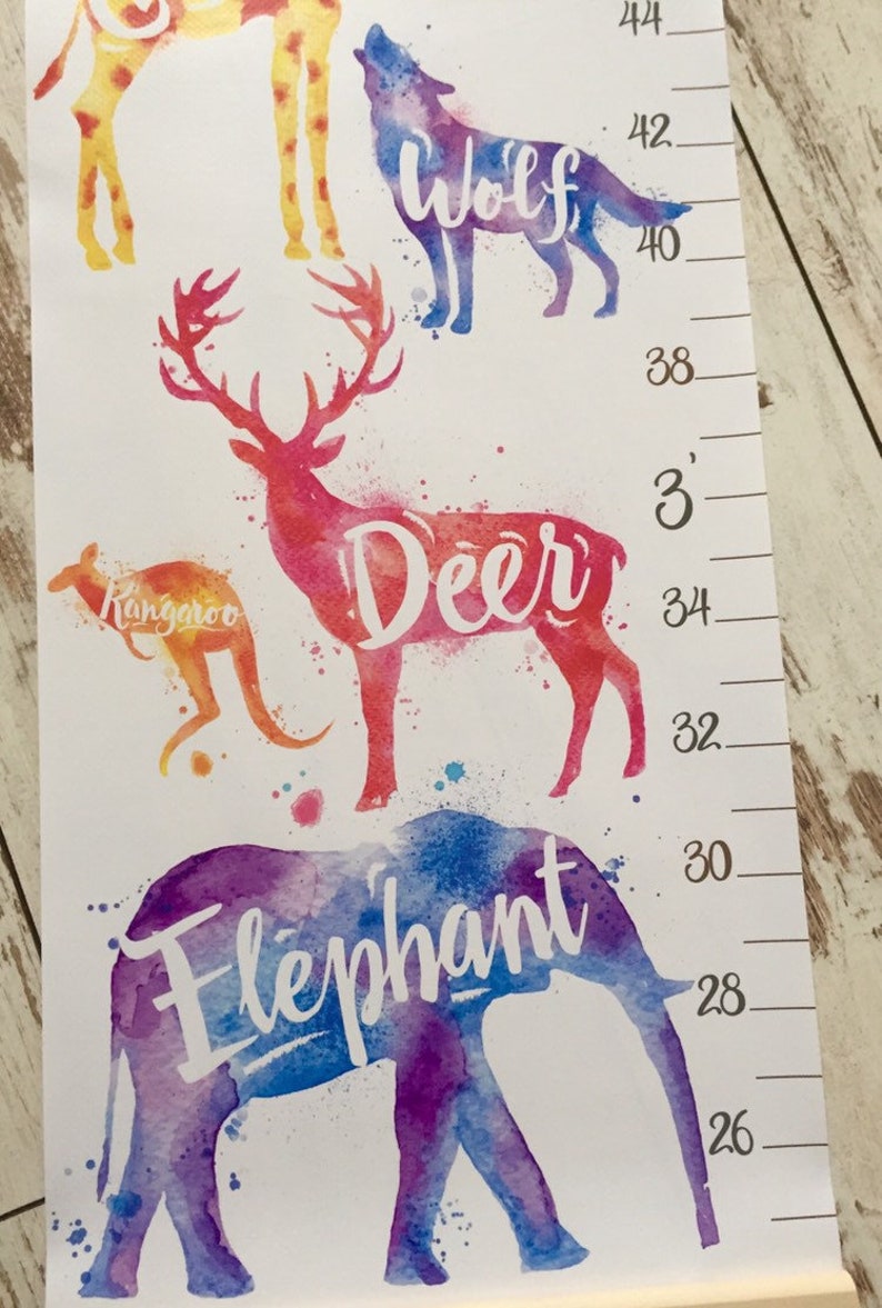 Jungle Animals Height Chart Personalised Canvas Growth Chart - Etsy