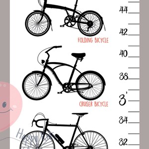 Bike Height Chart Bicykle Growth Chart Cycling Baby Nursery - Etsy