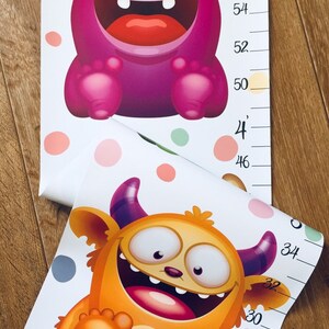 Cute Monsters Growth Chart Personalized Canvas Growth Chart Custom Kid ...