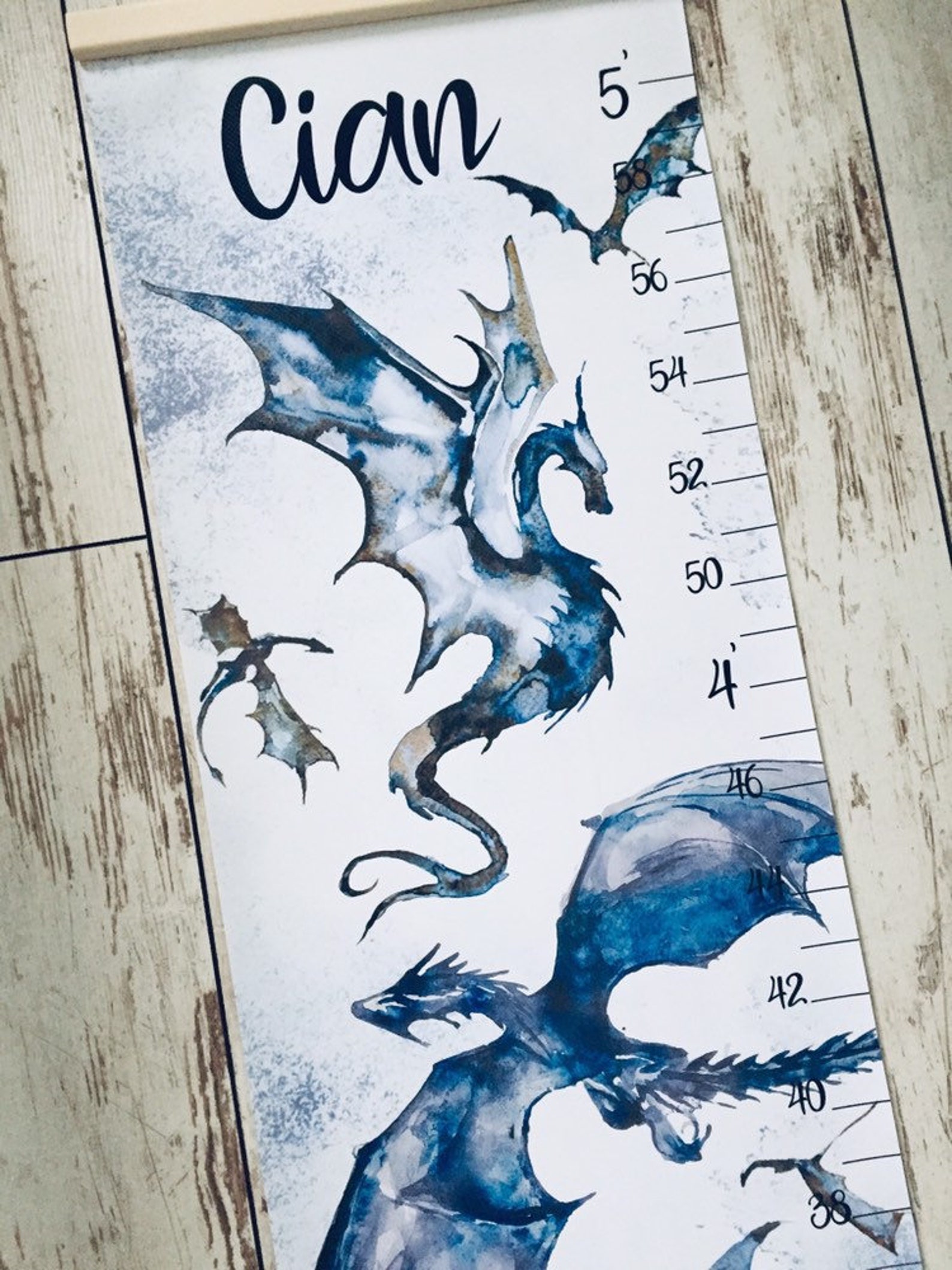 Dragons Height Chart Personalized Growth Chart Dragons Kids | Etsy