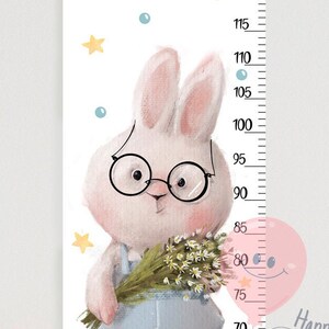 Bunny Boy/girl Height Chart Animals Growth Chart Baby Rabbit Nursery ...