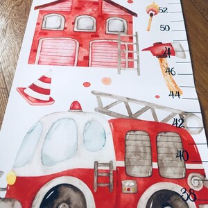 Fire Fighter Growth Chart Canvas Height Chart Future Fireman Kid Room ...
