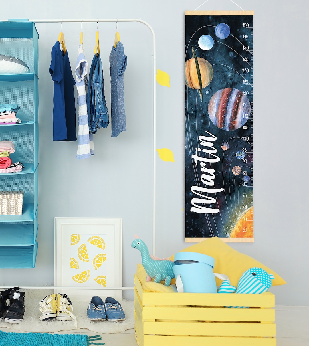 Solar System Height Chart Space Growth Chart Solar System Nursery Outer ...