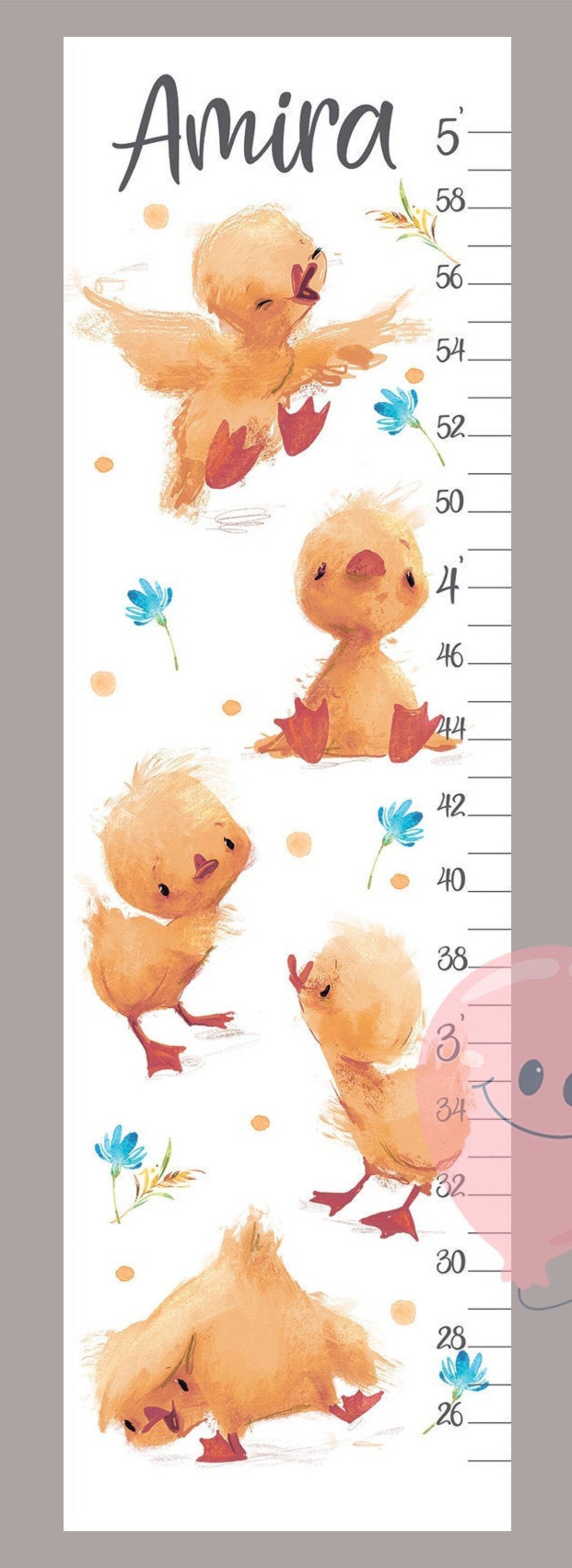 Duck Baby Height Chart Personalized Growth Chart Duckling - Etsy UK