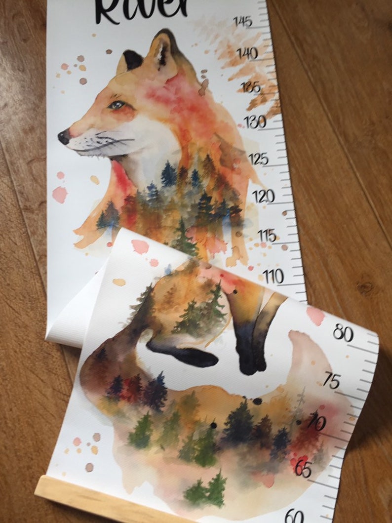 Fox Growth Chart – Woodland Animals Nursery Wall Height Ruler - Etsy