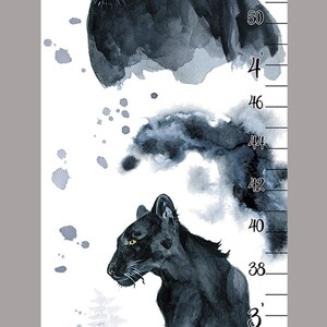 Panther Growth Chart Black Panther Height Chart Animals Nursery Art ...