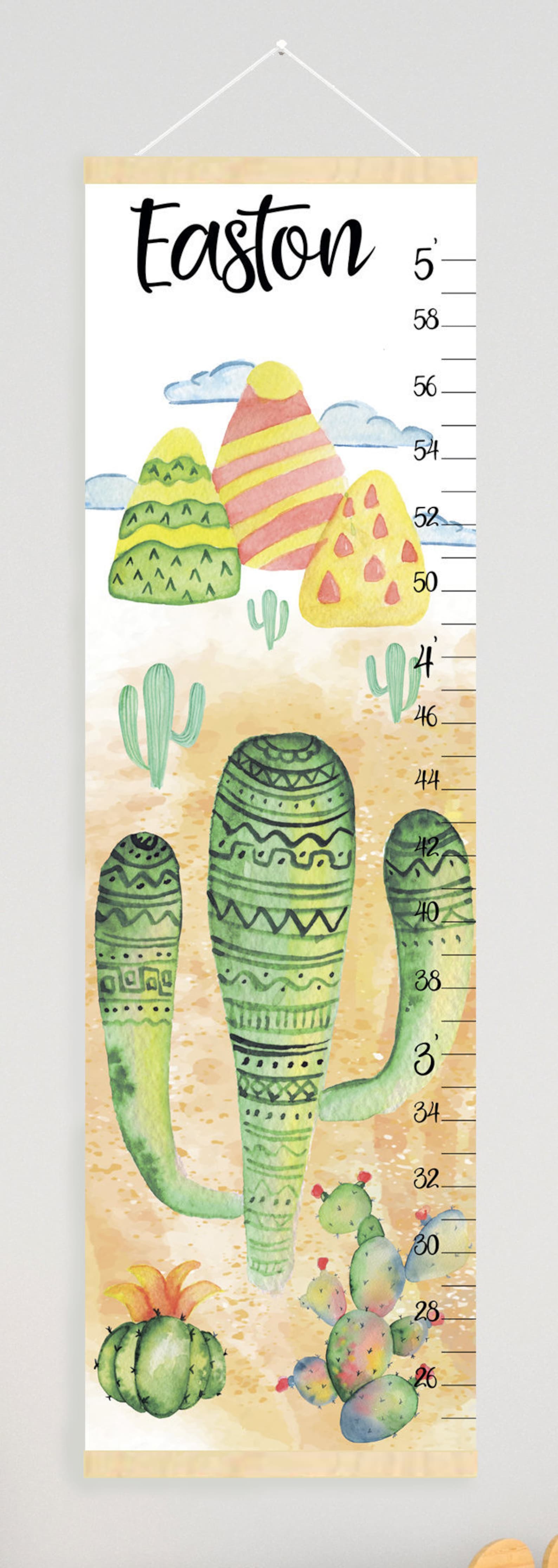 Cactus Growth Chart Desert Height Chart Cactus Mexico Nursery | Etsy