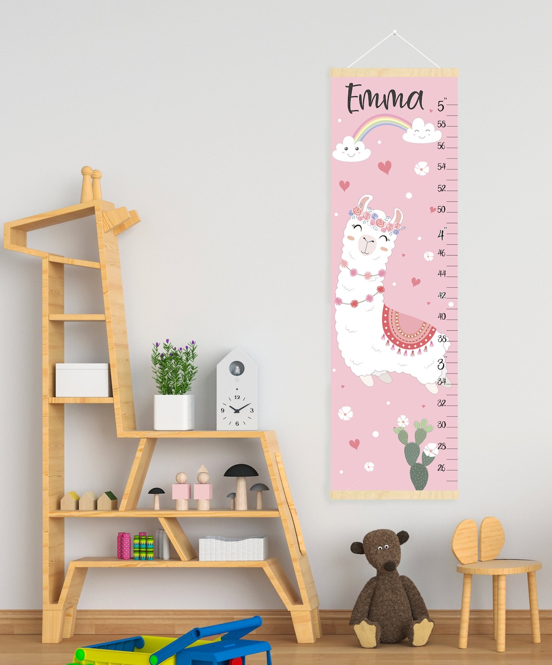 Llama Growth Chart Lama Height Chart Baby Alpaca Nursery Decor Shower ...