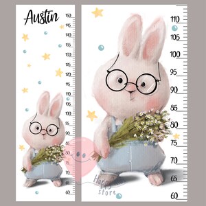 Bunny Boy/girl Height Chart Animals Growth Chart Baby Rabbit Nursery ...