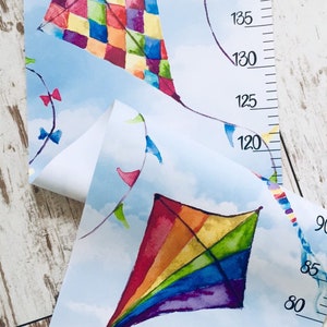 Kite in the Wind Growth Chart Sky Height Chart Kites Nursery Decor ...