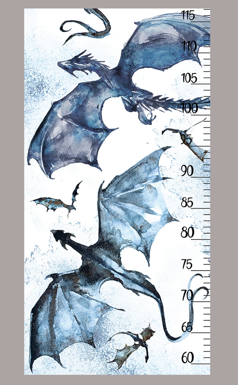 Dragons Height Chart Personalized Growth Chart Dragons Kids | Etsy