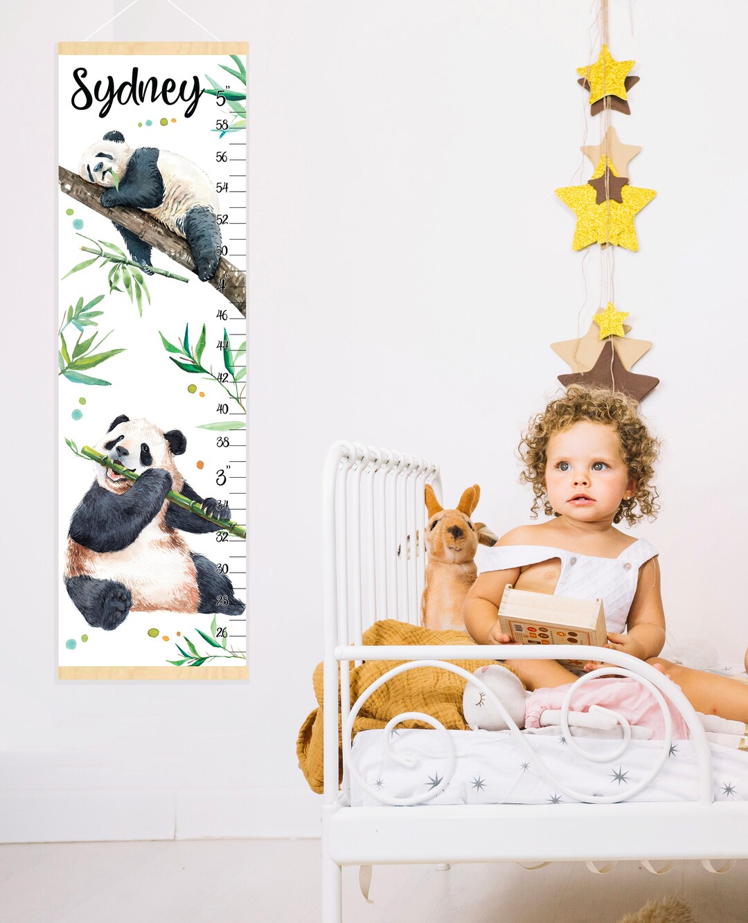 Panda Bear Growth Chart Personalised Kid's Height Chart Panda Bear ...