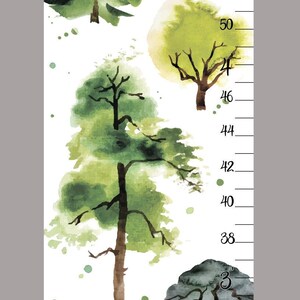 Trees Growth Chart Canvas Personalized Height Chart Woodland/forest ...