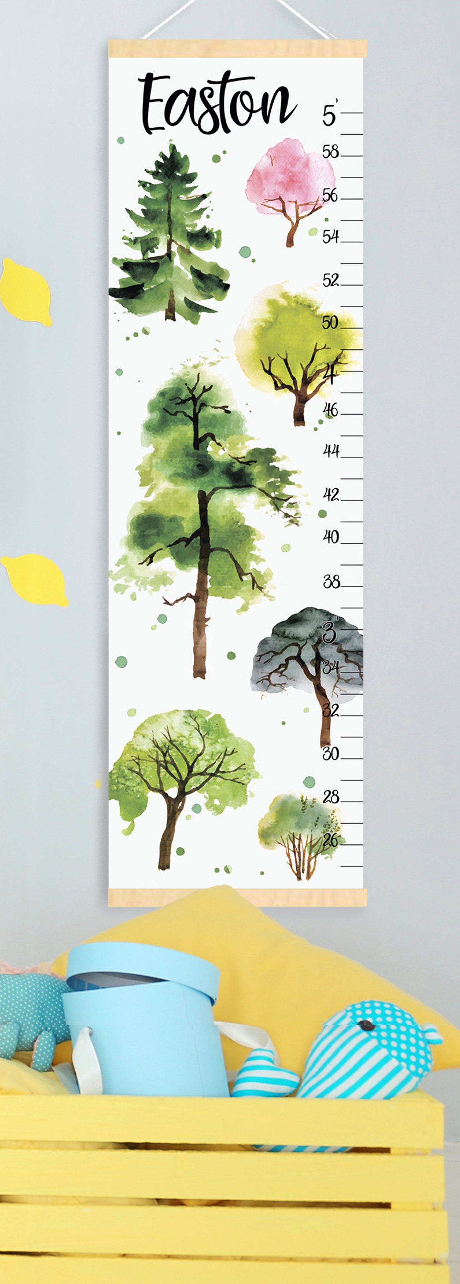 Trees Growth Chart Canvas Personalized Height Chart | Etsy