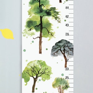 Trees Growth Chart Canvas Personalized Height Chart Woodland/forest ...