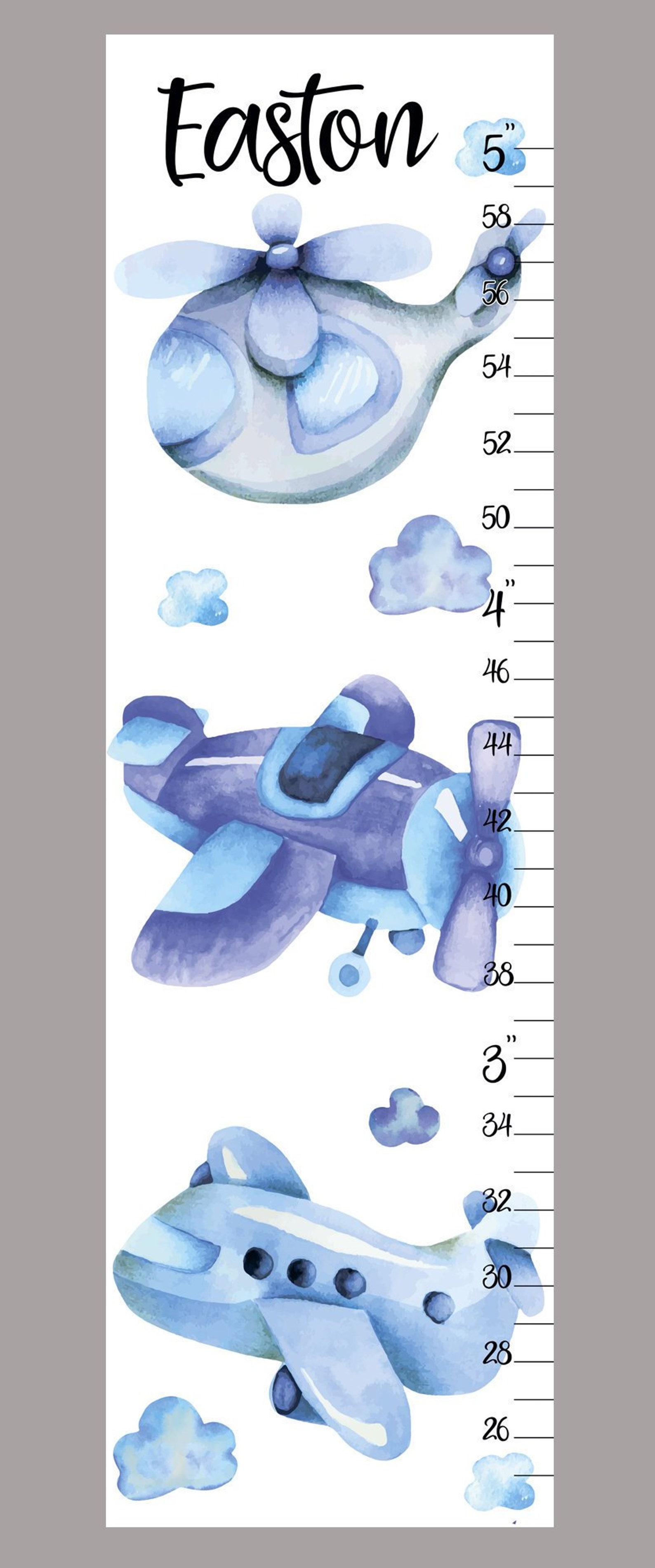 Airplane Growth Chart Personalized Canvas Height Chart Planes - Etsy
