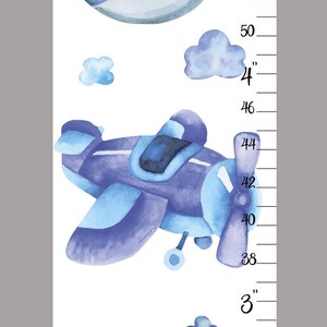Airplane Growth Chart Personalized Canvas Height Chart Planes Theme ...