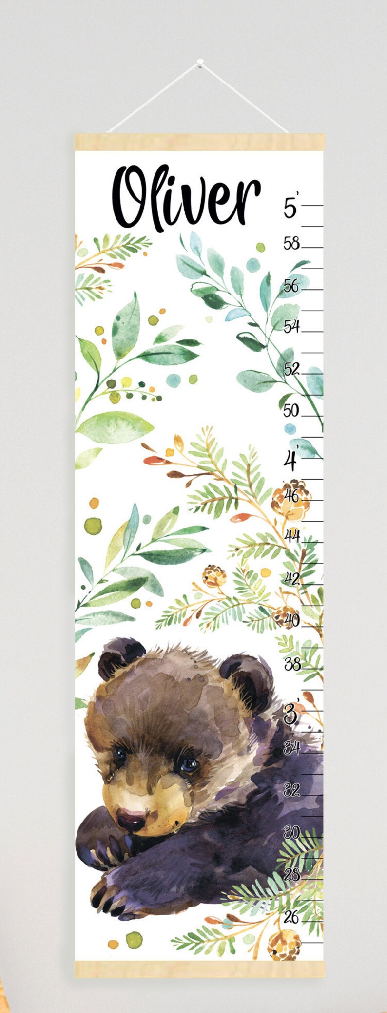 Baby Bear Growth Chart Woodland Height Chart Forest Animals - Etsy