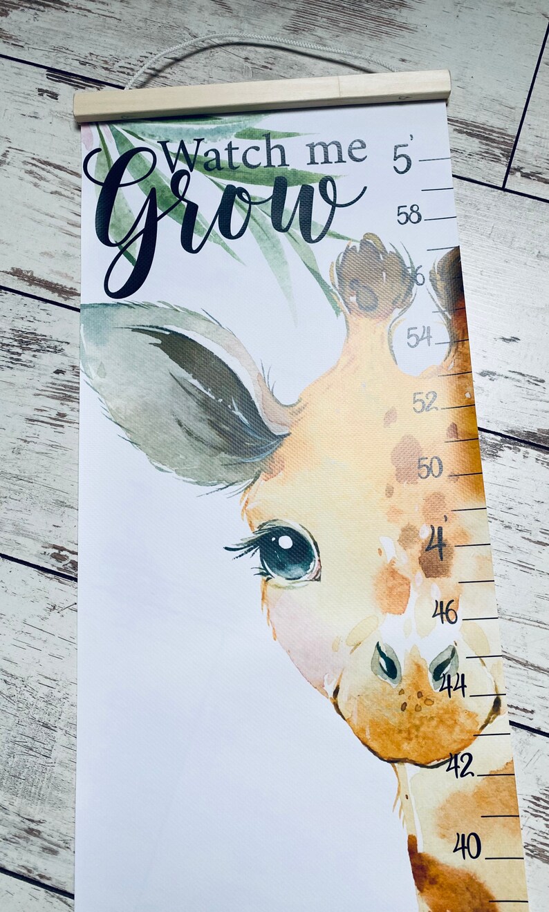 Giraffe Baby Growth Chart Personalized Height Chart Safari Animals ...