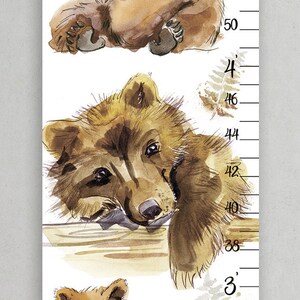 Bear Growth Chart Woodland Height Chart Forest Animals Nursery Art ...