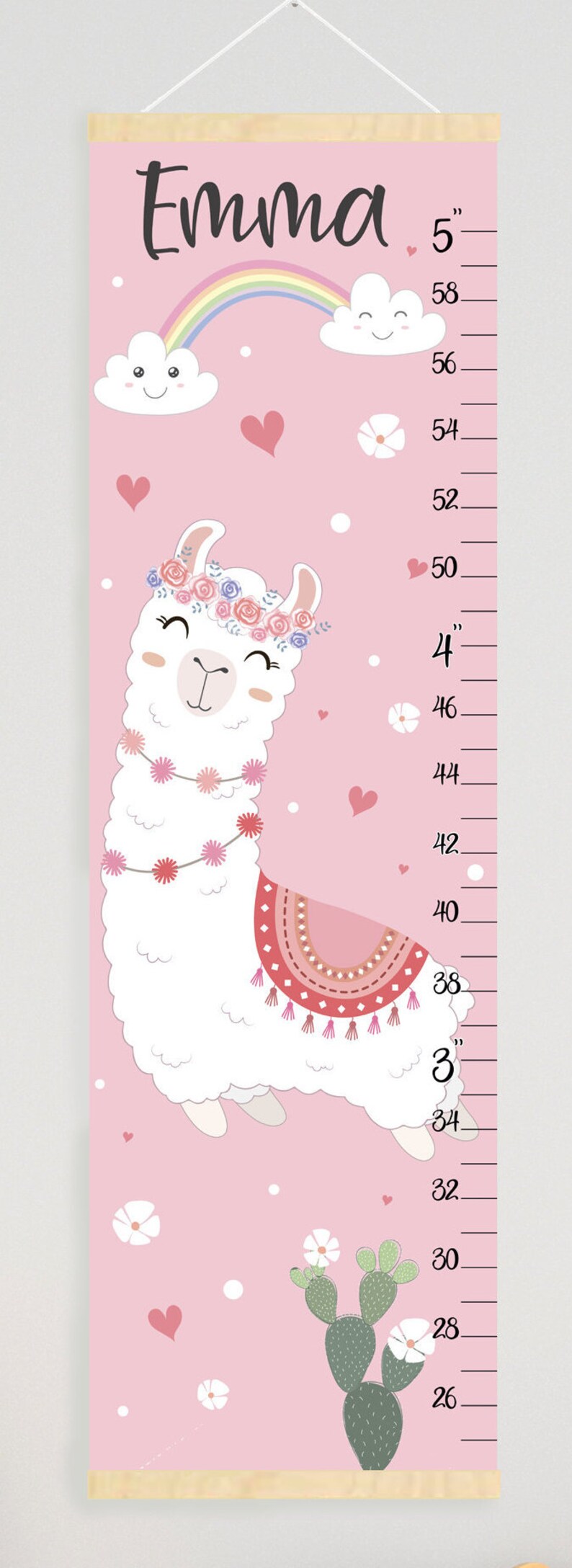 Llama Growth Chart Lama Height Chart Baby Alpaca Nursery Decor - Etsy