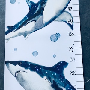 Shark Growth Chart Under the Sea Height Chart Nautical Sea Creatures ...