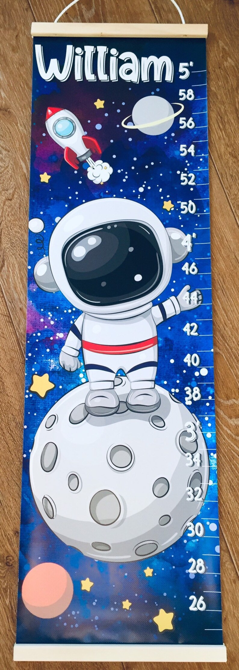 Space Growth Chart Astronaut Height Chart for Baby Girl Solar | Etsy
