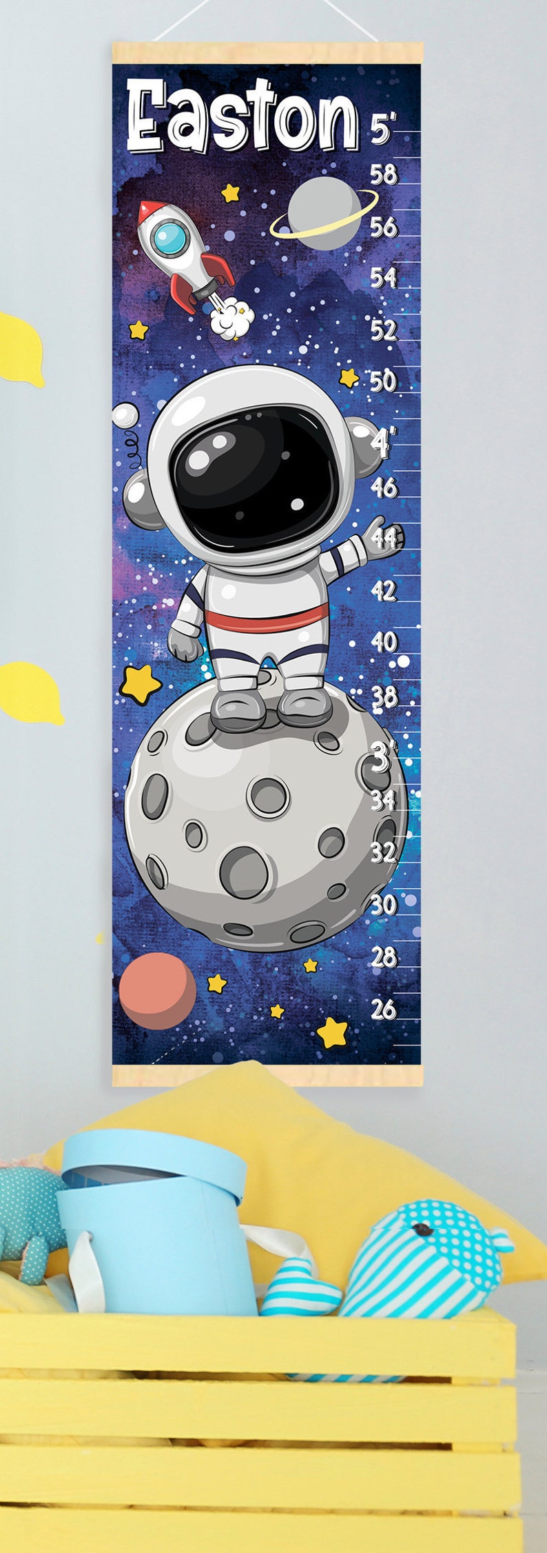 Space Growth Chart Astronaut Height Chart for Baby Girl Solar | Etsy