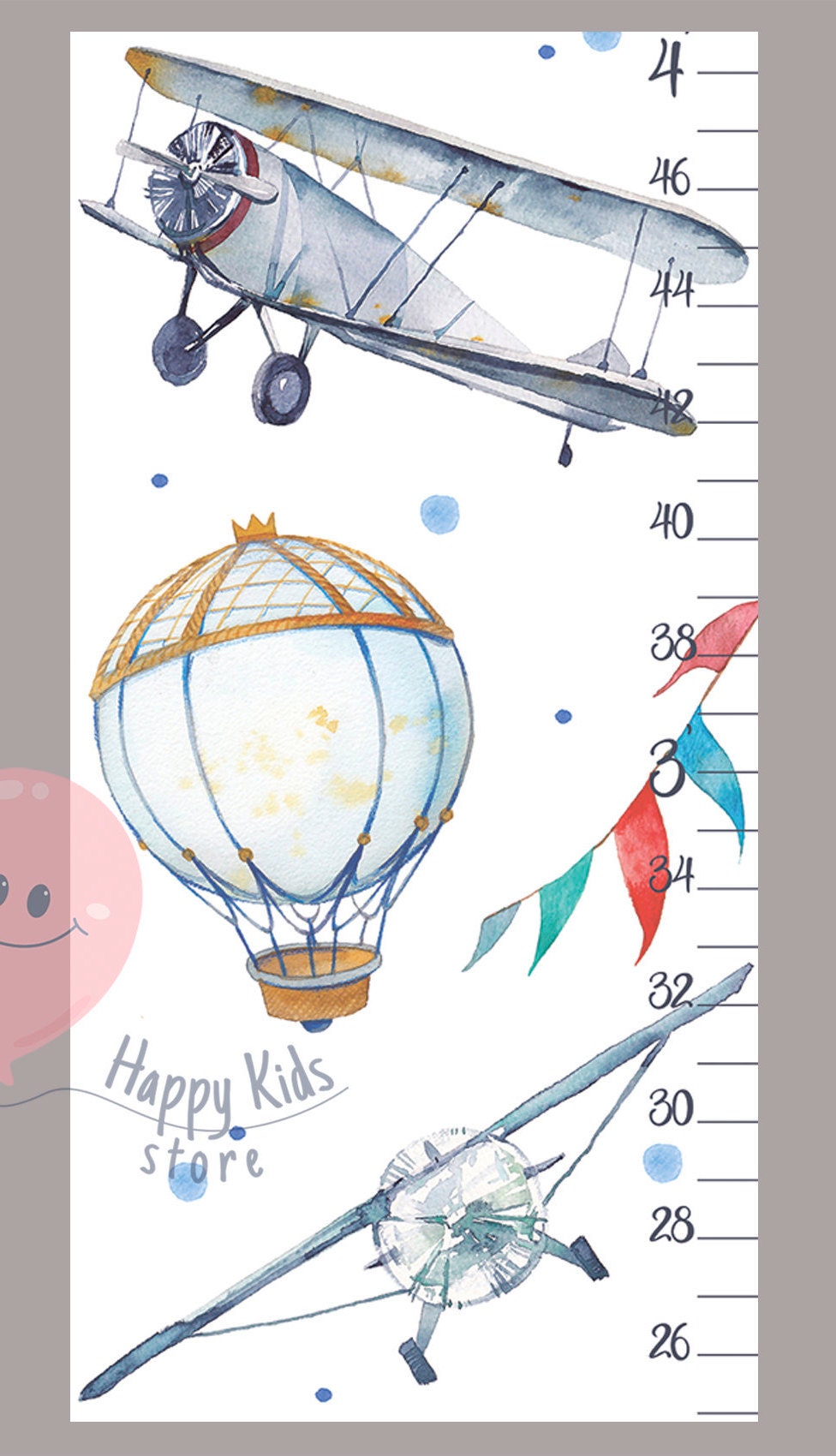 Aviation growth chart Airplane Air balloon height chart Plane | Etsy