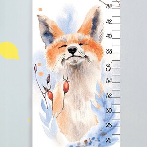Fox Growth Chart Woodland Height Chart Fox Nursery Gift Shower or ...